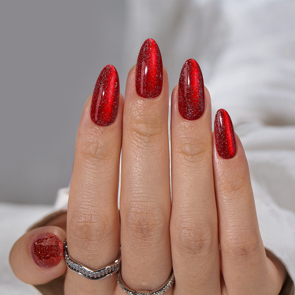 Mystic Ruby Almond Press On Nails – BTArtbox Nails