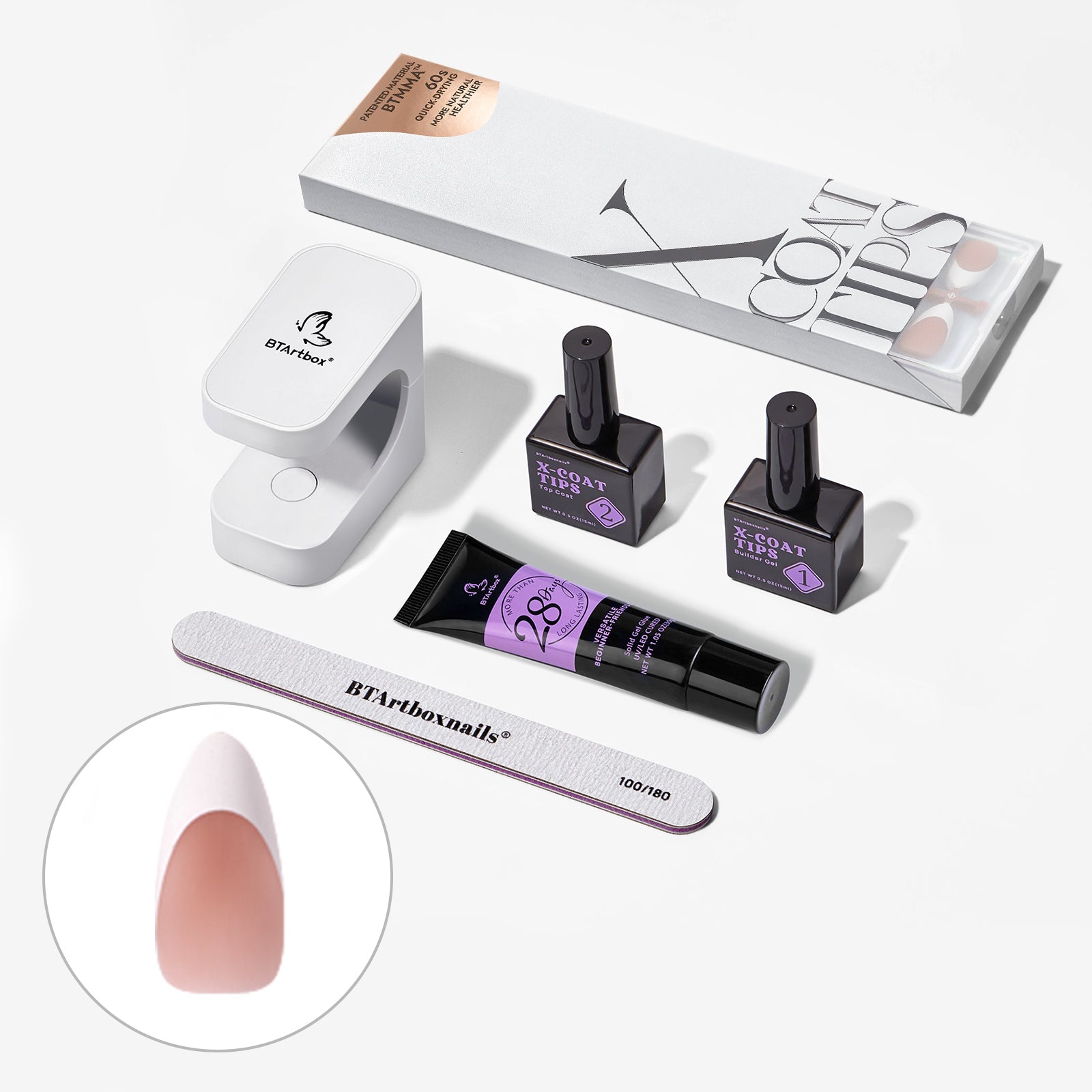 XCOATTIPS® French Kit - Medium Almond – BTArtbox Nails