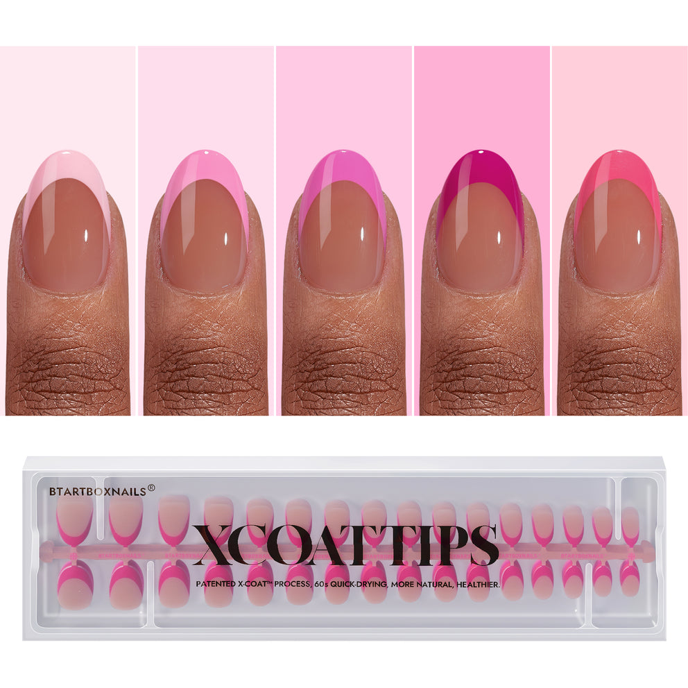 XCOATTIPS® French - Peach Long Square Pastel Tips – BTArtbox Nails