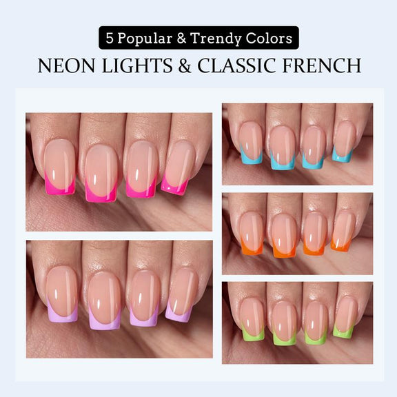 XCOATTIPS® French - Peach Short Square Brighter Pastel Tips - 160pcs 1 ...