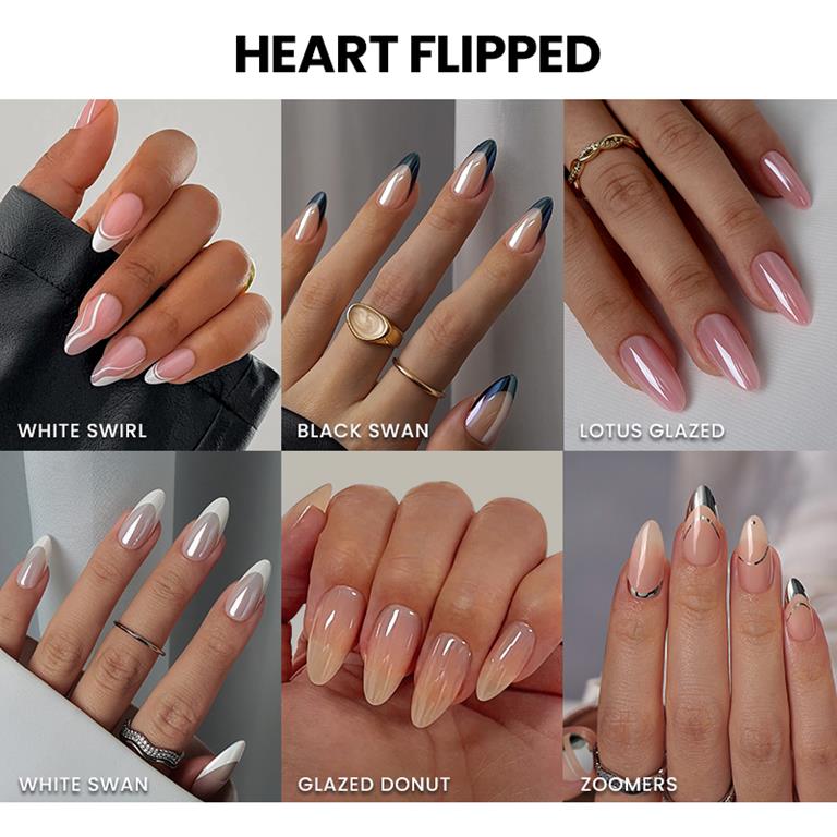 Heart Flipped Press On Nails Set - 6 Boxes – BTArtbox Nails